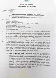 DepEd School Calendar for School Year 2023-2024 | Helpline PH